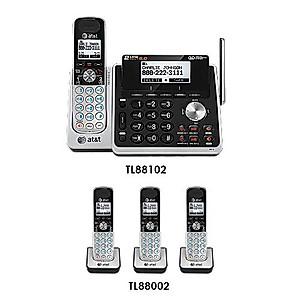 AT&T (TL88102) Dect 6.0 1-Handset 2-Line Landline Telephone Bundle with 3 Handsets and Dual Caller ID/Call Waiting