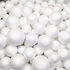 126 Pack Craft Foam Balls, 5 Sizes Including 1-2.4 Inches, White Polystyrene Smooth Round Balls, Foam Balls for Arts and Crafts, DIY Craft for Home, Supplies School Craft Project and Holiday Party