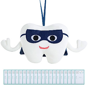 BALAPET Tooth Fairy Pillow for Boys with 20 PCS Tooth Fairy Receipt Cards, 13" Hx 6" W Tooth Pillow with Pocket for Tooth Fairy, Gift for Girl and Boys