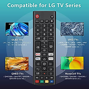 (Pack of 2) 2022 New Remote Control,for LG-TV-Remote,Compatible for LG UHD OLED QNED NanoCell 4K 8K Smart TV with Netflix, Prime Video, Disney, LG Channels Button