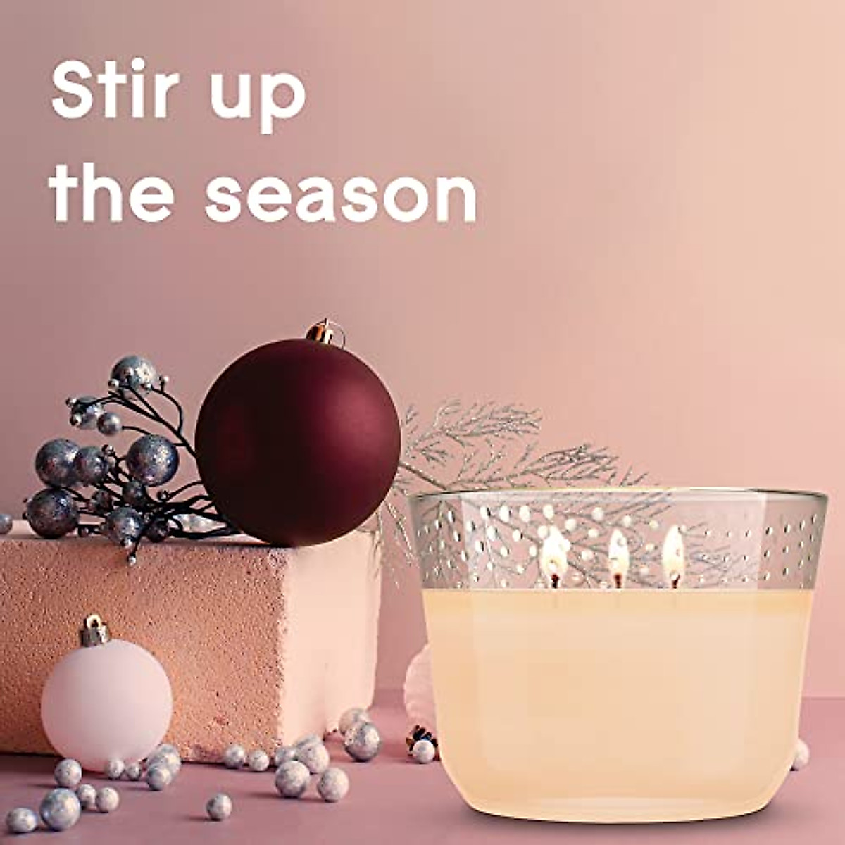 Glade Candle Champagne Cheers, Fragrance Candle Infused with Essential Oils, Air Freshener Candle, 3-Wick Candle, 6.8 Oz, 3 Count