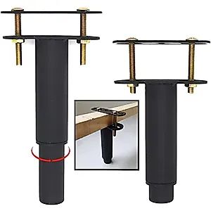ironwork 2Pcs 7.08" to 13.3" Metal Adjustable Height Center Support Leg for Bed Frame, Bed and Sofa Furniture Cabinet Foot Legs Feet Support Heavy Duty, Platform Bed Frame Replacement Legs