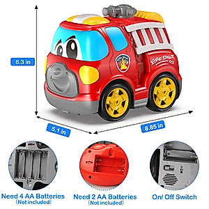 JOLLY FUN Remote Control Car for Boys 2-7, RC Cars &4-Wheel Drive with Lights& Music, Kids Stunt Car Toys for 2 3 4 5 Year Old Boys&Girls, Kids Gifts for Birthday/Christmas/Indoor/Outdoor