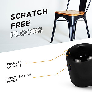 Made in USA Prescott Plastics 1.75" Inch Round Rubber Hole Plugs, Inserts (4 Pack), Black Rubber Caps for Metal Tubing, Fence and Auto Body, Glide Insert for Pipe Post, Chair Legs and Furniture Legs