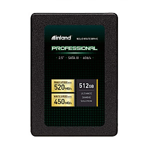 INLAND Professional 512GB SSD 3D TLC NAND SATA III 6Gb/s 2.5" 7mm Internal Solid State Drive (512GB)