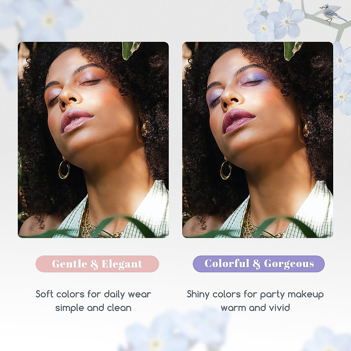 Color Nymph Beginner Makeup Kits For Teens With Train Case Included Full Makeup Kit Eyeshadow Palette Blushes Bronzer Highlighter Lipstick Brushes Mirror (Silver)