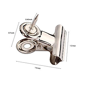 Z ZICOME 1.2" Metal Clips with Pins for Cork Boards, Bulletin Boards, Silver, 30 Pack