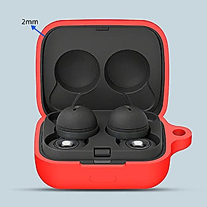 JIML Compatible with Sony Linkbuds WF-L900 Case Soft Silicone Skin Case Cover Shock-Absorbing Protective Case with Keychain and Lanyard for Sony Linkbuds 2022 (Black)