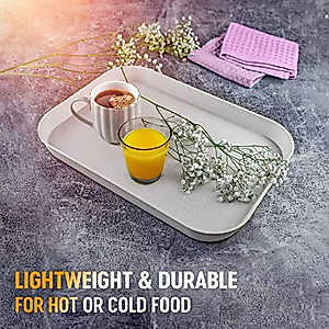Mueller Serving Tray Reversible European Made Serving Platter, 2in1, Grill Accessories Rectangular Non-Slip Tray, Shatter-Proof, Non-Toxic, for Coffee Table, Kitchen, Outdoors, Dishwasher Safe, Beige