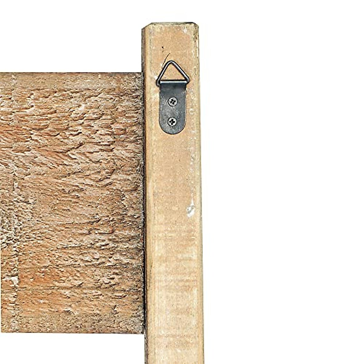 Creative Co-Op Fir Wood Wall Metal Bar and 2 Hooks Decorative Ladder, Natural