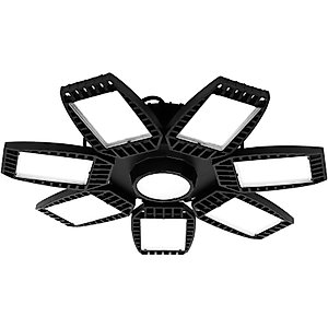 Led Garage Light, Bright Garage Light with 7 Adjustable Panels 30000LM 6500K Deformable Led Garage Ceiling Lights Led Shop Light with E26/E27 Base for Garage, Basement, Workshop, Attic (7 leaf)
