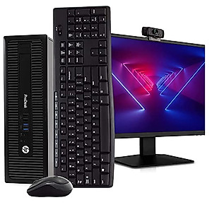 HP PC Desktop Computer, Intel i5, 16GB RAM 512GB SSD, HP 27-inch FHD LED Monitor, New 1080pWebcam, New 16GB Flash Drive, Wireless Keyboard Mouse, WiFi, Windows 10 Pro (Renewed)
