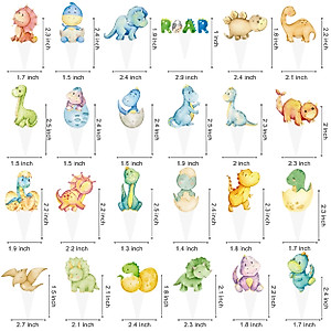 Dinosaur Baby Shower Decorations 48pcs Dinosaur Cupcake Toppers Baby Dinosaur Theme Cupcake Picks for Dino Birthday Party Decoration for Dinosaur Party Dino Roar Theme Baby Showet Supplies