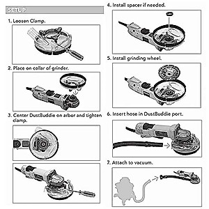 Flushbay Grinding Dust Shroud for 4"/ 5" Angle Grinder Dust Cover Guard Shield with 4 Inch Concrete Turbo Diamond Grinding Cup Wheel for Granite Marble Fiberglass Stone Rock Grinder Dust Collector