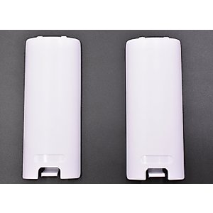 Art&Beauty 2 Pack of Replacement Battery Back Door Cover Shell for Nintendo Wii Remote Controller (White)