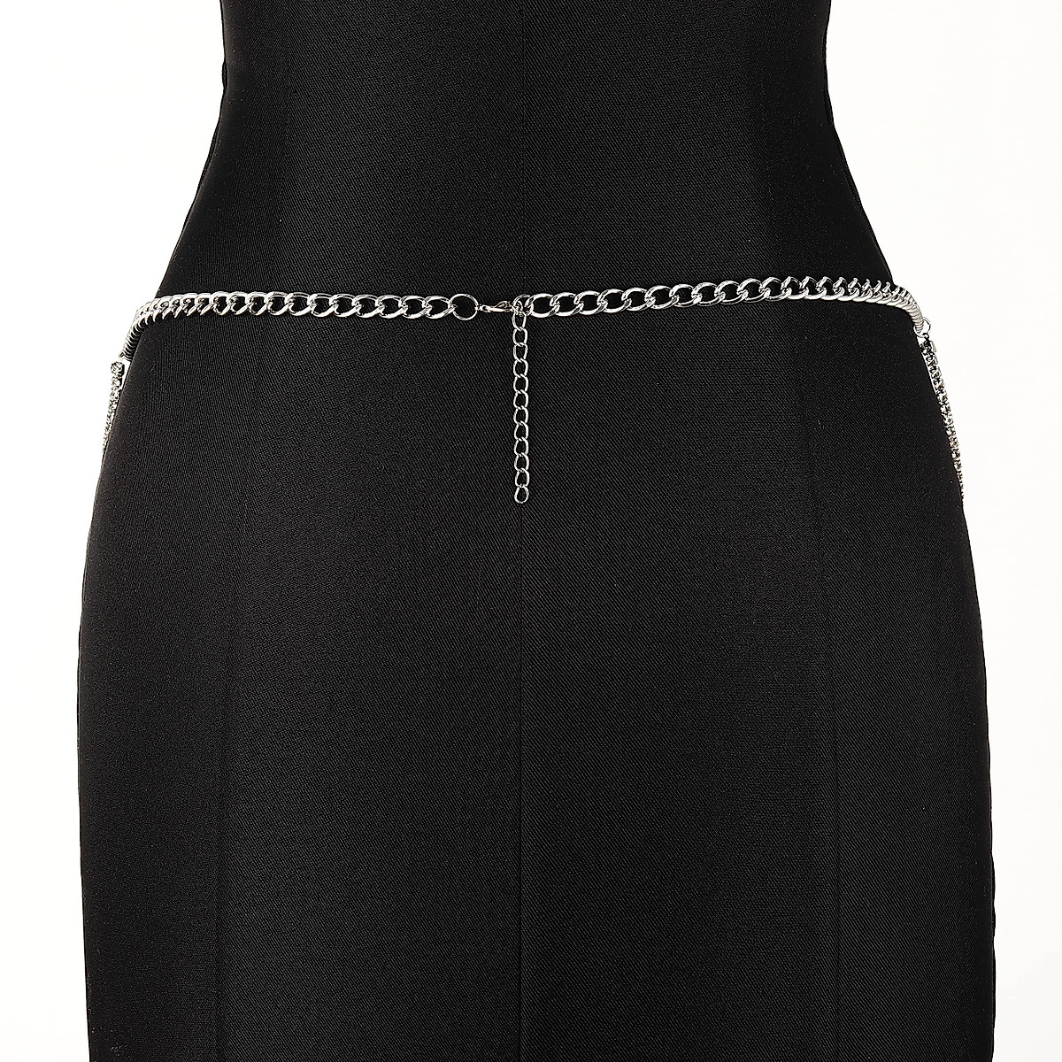 Body Chains Belts For Women Sexy Waist Chain Rhinestone Body Jewelry Rave Outfits Festival Accessories (Silver01)