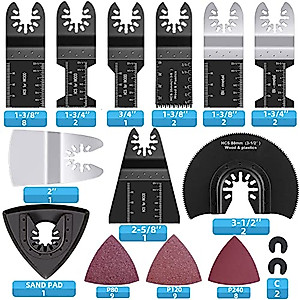 Oscillating Saw Blades, 50 PCS Multitool Blades Universal Oscillating Tool Blades for Wood Plastics Metal, Compatible with Dewalt Milwaukee Rockwell Bosch Ridgid Craftsman Multi Tools Accessories