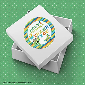 Holy Guacamole Fiesta Celebration Thank You Sticker Labels for Boys, 40 2" Party Circle Stickers by AmandaCreation, Great for Party Favors, Envelope Seals & Goodie Bags