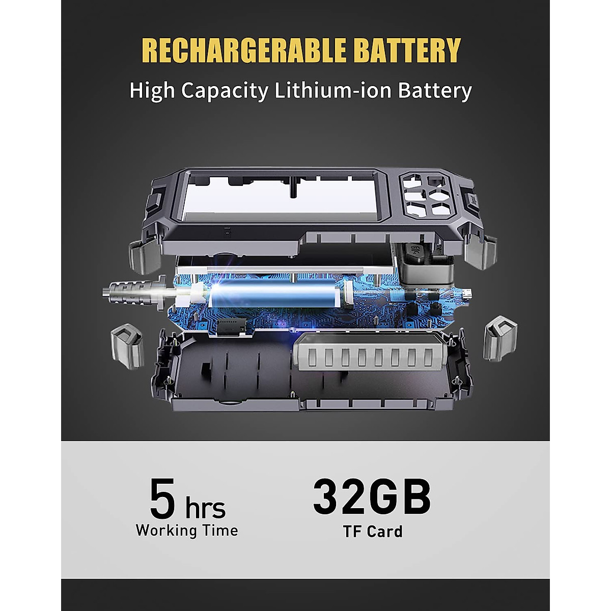 33FT Dual Lens Industrial Endoscope, AUTOGEN 1080P HD Borescope Inspection Camera with 4.5" IPS Screen, 0.31 Inch Digital Sewer Camera with 8 LED Lights, 10M Semi-Rigid Cable, 32G TF Card