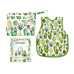 BapronBaby Desert Cactus Bapron - Soft Waterproof Stain Resistant Bib - Machine Washable - 6m - 5yr - (Sz Baby/Toddler 6m-3T)