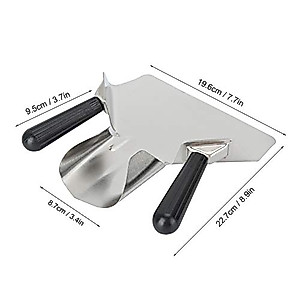 French Fry Scoop, Stainless Steel Food Chips Scoop, Heavy Duty Popcorn Scoop with Handle, Desserts Scooper(Double handle)