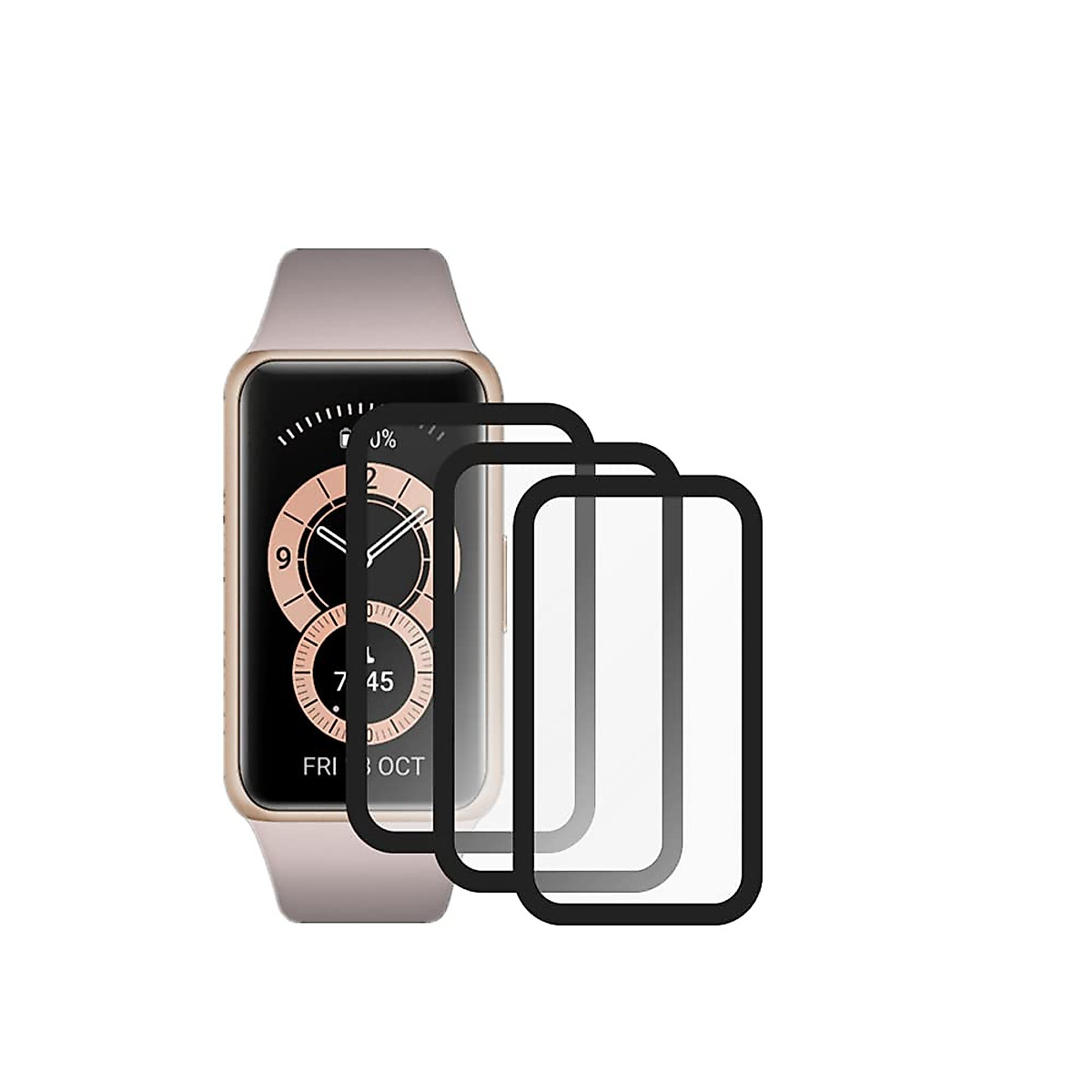 MIHENCE [ 3PCS ] Mihence Compatible for Huawei Band 6 Screen Protector, 3D Full Screen Coverage Case Curved Edge HD Premium Real Screen Protector for Huawei Band 6 Smart Band Fitness Tracker [ TPU ]