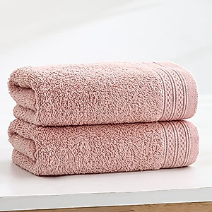 sense gnosis Pink Hand Towels Set of 2 100% Terry Cotton Towel Super Soft Highly Absorbent Decorative Hand Towels for Bathroom 13" X 29"