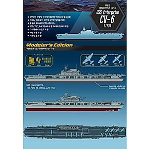 Academy USS Enterprise CV-6 Aircraft Carrier Battle of Midway Modeler's Edition Plastic Model Kits 1/700 Scale
