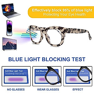 LADEESSE Readers for Women Oprah Style 3 Pack Square Reading Glasses with Spring Hinge Blue Light Blocking Ladies (Black+Grey+Blue, 3.00)