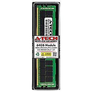 A-Tech 64GB RAM for Dell PowerEdge R840 | DDR4 2933MHz PC4-23400 ECC Registered RDIMM 2Rx4 Server Memory (Replacement for SNPW403YC/64G, SNPW403YC/64VXR, AA579530, AA601615, AB003154, W403Y, 0W403Y)