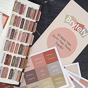 Spanish Earth Tone Bible tabs, Large Print Laminated Bible tabs for Women and Men, Easy to Read, Easy to Apply, Bible Journaling Tabs