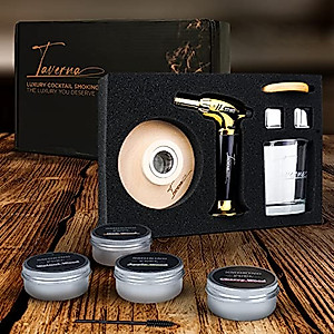 Cocktail Smoker Kit with Torch & Four Wood Chips for Whiskey Cocktails & Bourbon - Old Fashioned Smoker Kit and Whiskey Infuser Smoker Kit (Butane Not Included)