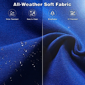 ovios Outdoor Furniture Set 10 Pieces Patio Conversation Set Rocking Swivel Chairs All Weather Rattan Wicker Sofa Couch for Backyard Porch Deck, Brown Wicker, Navy Blue