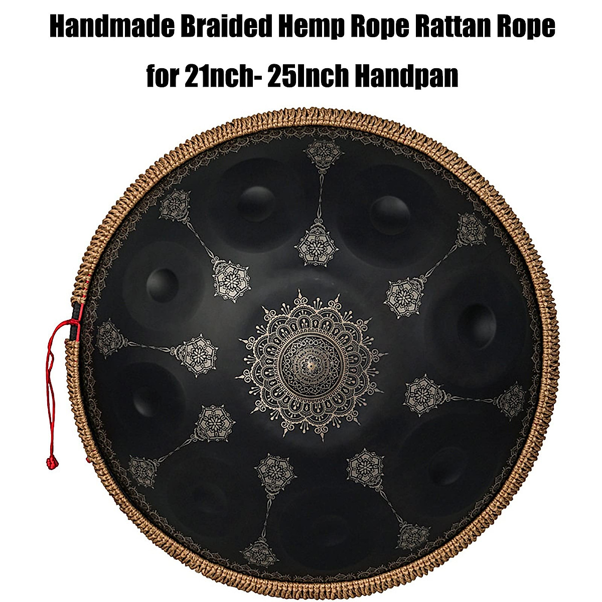 Handpan Rope Braid, Handpan Rattan Rope Surround Decoration, Apply to 21Inch -25Inch Steel Drum, Pure Handmade, Protection Buffer, Eliminate Noise ( Color : C )