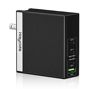 100W USB C Charger, Haycide 4 Port GaN Fast Wall Charger Adapter, Type C PD Charging Station Compatible with iPhone 13/13 pro max, MacBook Pro/Air, iPad, Laptop, Dell XPS, Samsung, and More