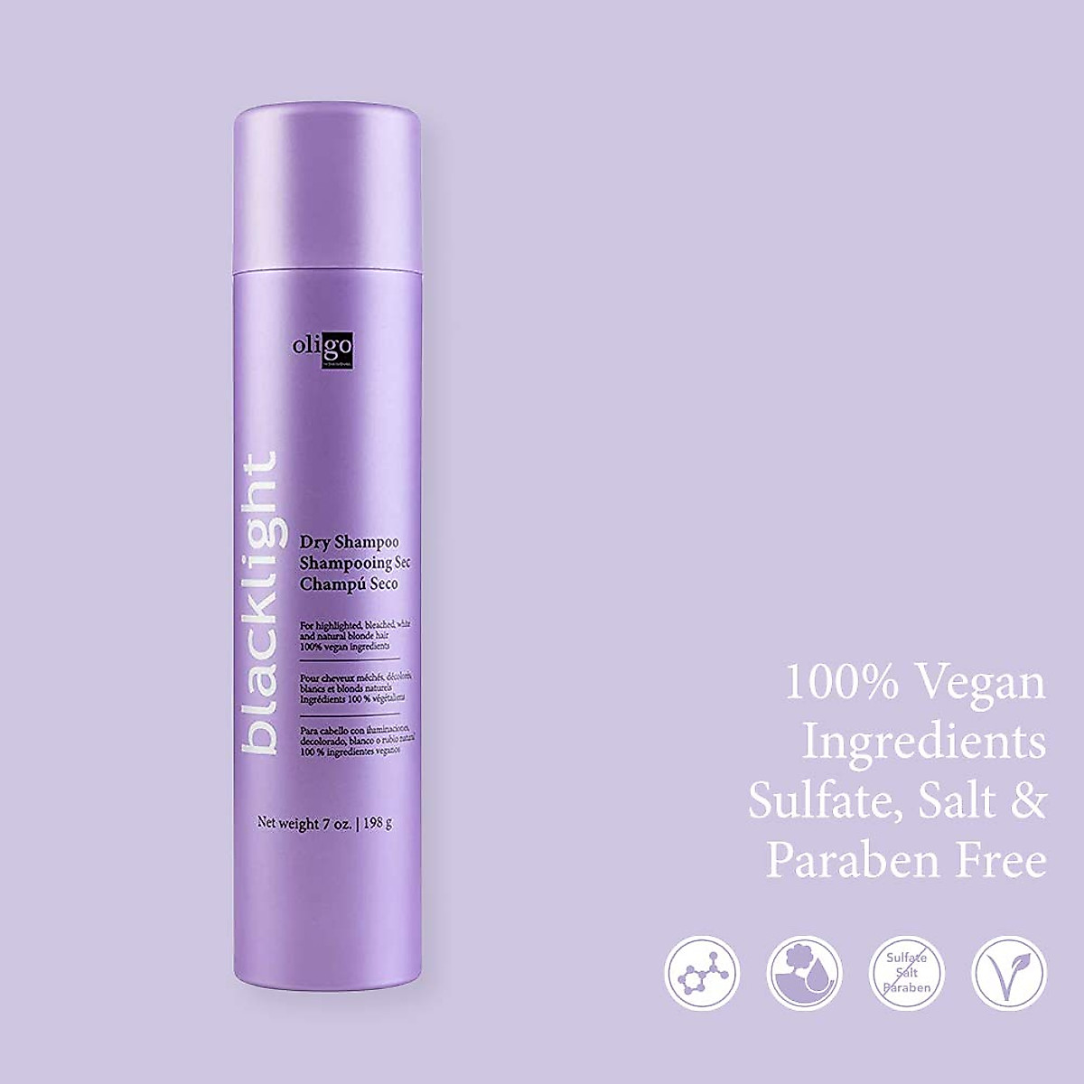 Oligo Professionnel - Blacklight Dry Shampoo for all hair types - Vegan - Weightless volume - Leaves hair feeling clean - Neutralizes odor - Residue free - 7oz