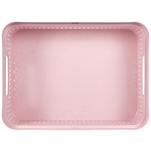 CURVER Infinity 17L Recycled Storage Basket - Multi-Use Stackable and Interlocking Storage - 35.5 x 26.7 x 13.7 cm, Pink