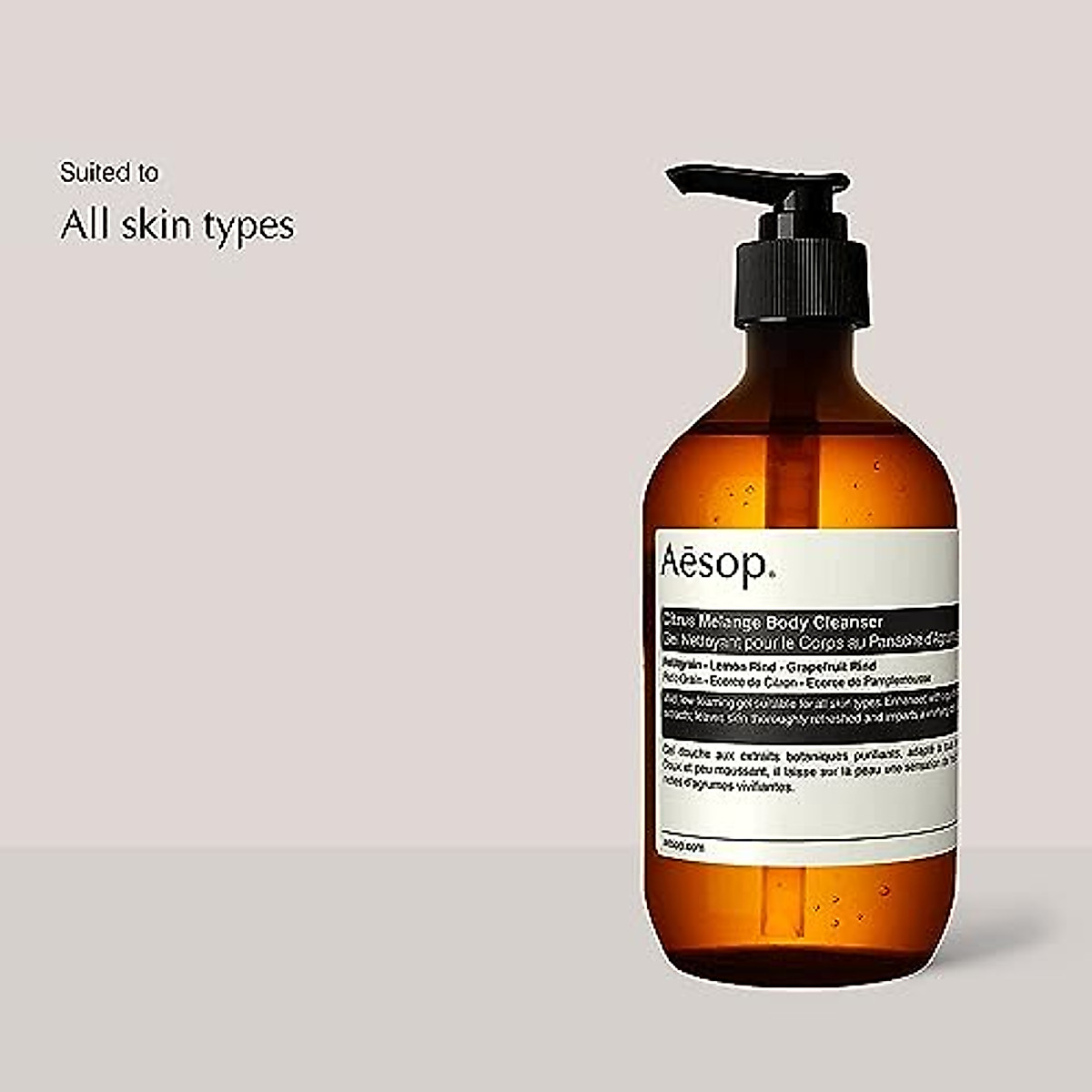 Aesop Citrus Melange Body Cleanser - Gentle Low-Foaming Gel Cleanser For Skin - Citrus Aroma with Botanical Extracts - 16.9 oz