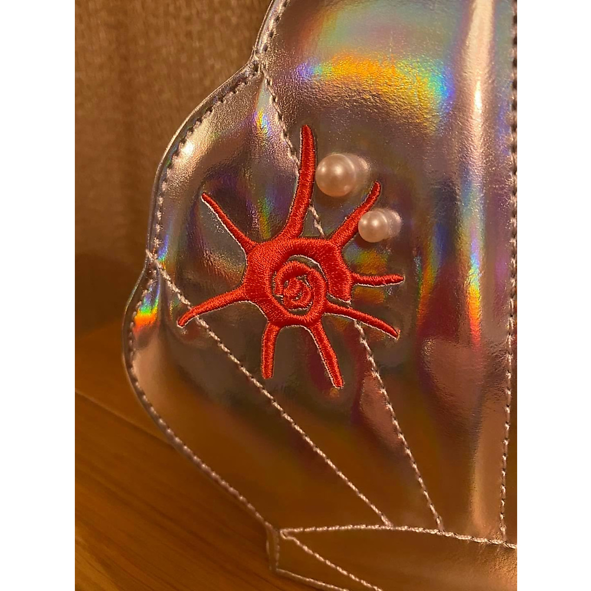 Lost Queen Women's Ariel Iridescent Shell Pearl Handbag Mermaid Crossbody Purse