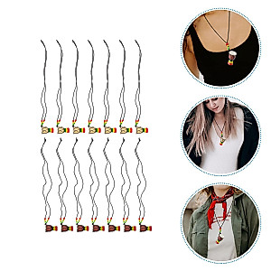 Milisten 28 Pcs African Tambourine Pendant Mini African Drum Pendant Drum Player Necklace African Drum Craft Para Hombres Personalized Drum Necklace Pendant Log Congo Wood Man