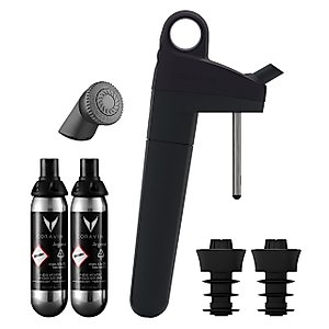 Coravin Pivot Plus Wine Preservation System - Preserve Wine for 4 Weeks - Pivot System, 1 Wine Aerator Attachment, 2 Capsules, 2 Wine Bottle Stoppers & 1 Bottle Sleeve - By-the-Glass Wine Saver