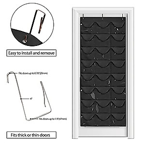 Dofilachy Hat Rack - Hat Organizer - Hat Racks for Baseball Caps, Visible Hat Holder - Baseball Hat Rack for Wall Door with 3 Hooks, 24 Deep Pockets