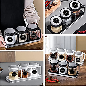 180 Spice Labels for Food Containers, Chalkboard Labels for Jars,Spice Labels Stickers Preprinted Pantry Labels,Small Chalk Labels Spice Jar Labels-Round 168 Printed,12 Blank Stickers,1 Erasable Chalk