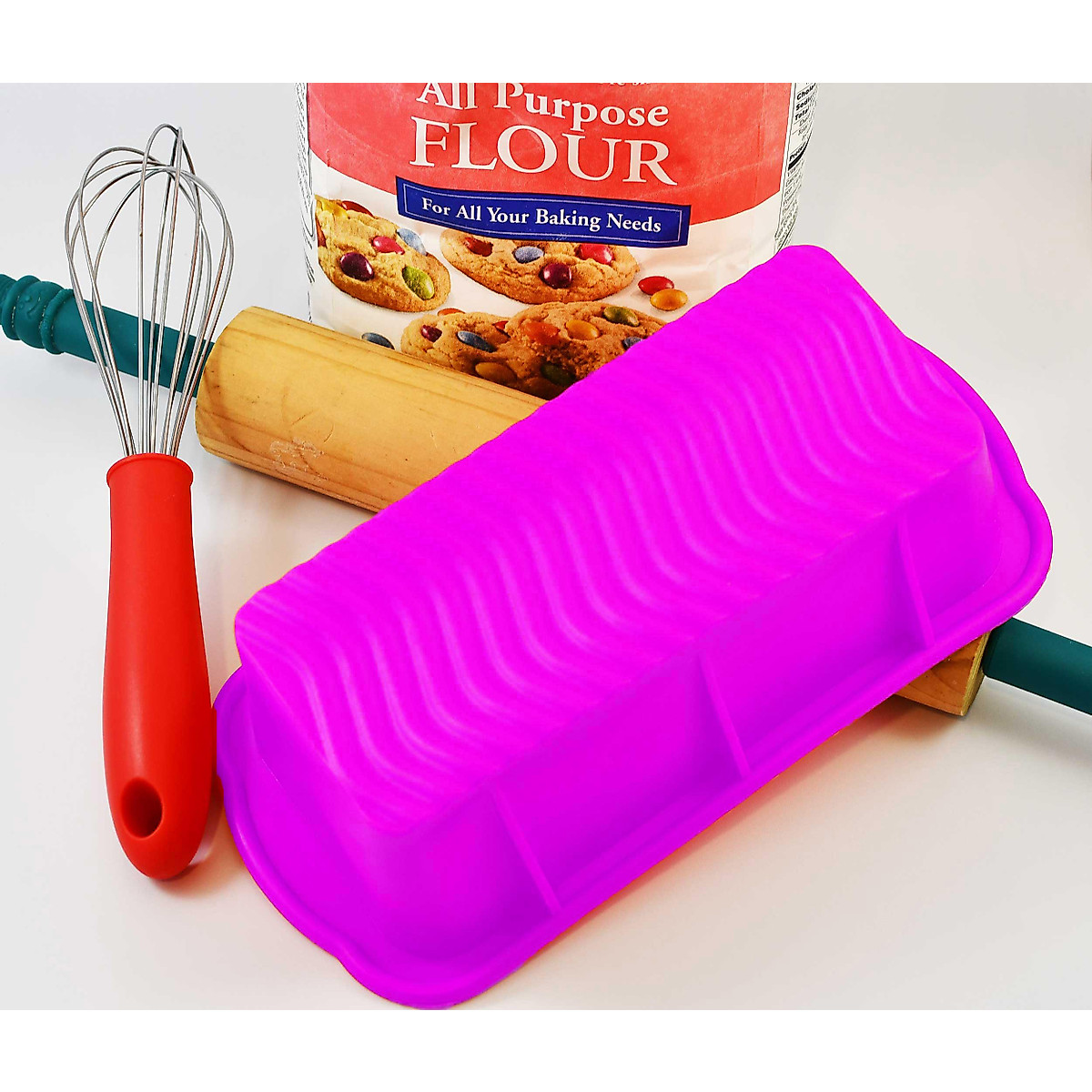 TOPOLMOLD (2-Pack Baking Keto Bread Loaf Mold (Oven Safe) - Single-Serve, Reusable Rectangular Ice Cube (BPA-Free, Dishwasher Safe and Microwave Safe)