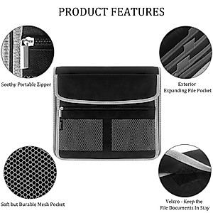 Jacng Accordion File Organizer Business Organizer Binder Accordion with Zipper Multi Pocket Folder for Office Supplies