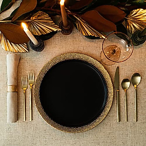 Rickion Charger Plates and Napkin Rings, Set of 6, Gold Chargers for Dinner Plates – Unique, Elegant, Bubble Plate Chargers & Matching Napkin Rings – Thick, Reusable PP Plastic