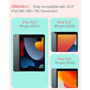 SURITCH for iPad 9th/8th/7th Generation Case 10.2-inch, Built in Screen Protector Pencil Holder Shockproof Rugged Full Body Protection Case with Kickstand for iPad 2021/2020/2019 - Rose Marble