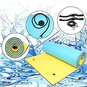 Lykos Floating Mat Foam Pad 9FT/18FT X6 FT Water Recreation and Relaxing for Pool Beach Lake River Water Floating Mat for Adults and Kids (Yellow, 9 FT)