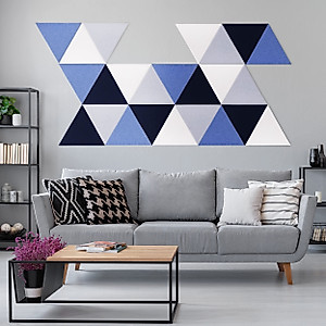 PHATWOLF 6 Pack Triangle Acoustic Panels for Soundproofing & Sound Dampening, High Density Decorative Sound Absorbing Panel for Wall, Home, Office & Studio Acoustic Treatment (Sky Blue)