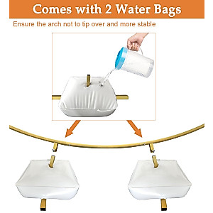 Fandature 7 Ft Round Wedding Arch for Ceremony Metal Balloon Arch Stand with Two Water Bags for Party Decoration Circle Backdrop Stand for Birthday, Gold